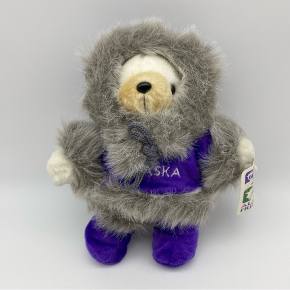 Toys | Alaska Friends White Teddy Bear Plush W Fur Lined Purple Coat ...